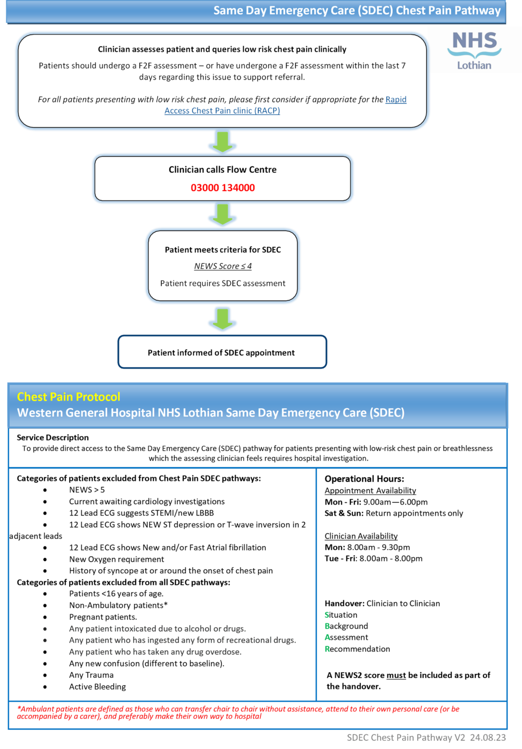 Same Day Emergency Care (SDEC) Chest Pain Pathway – RefHelp