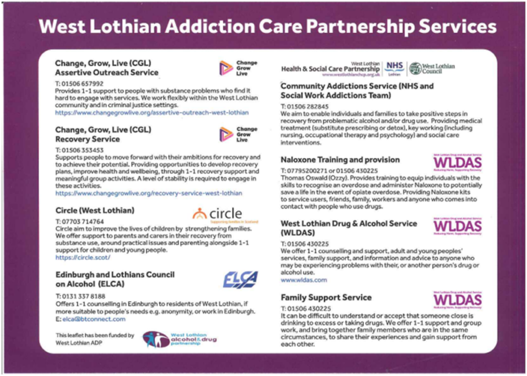 West Lothian Alcohol & Drug Services – RefHelp